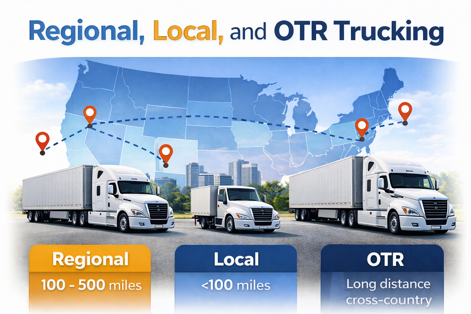 What is Difference Between Regional, Local, and OTR Trucking
